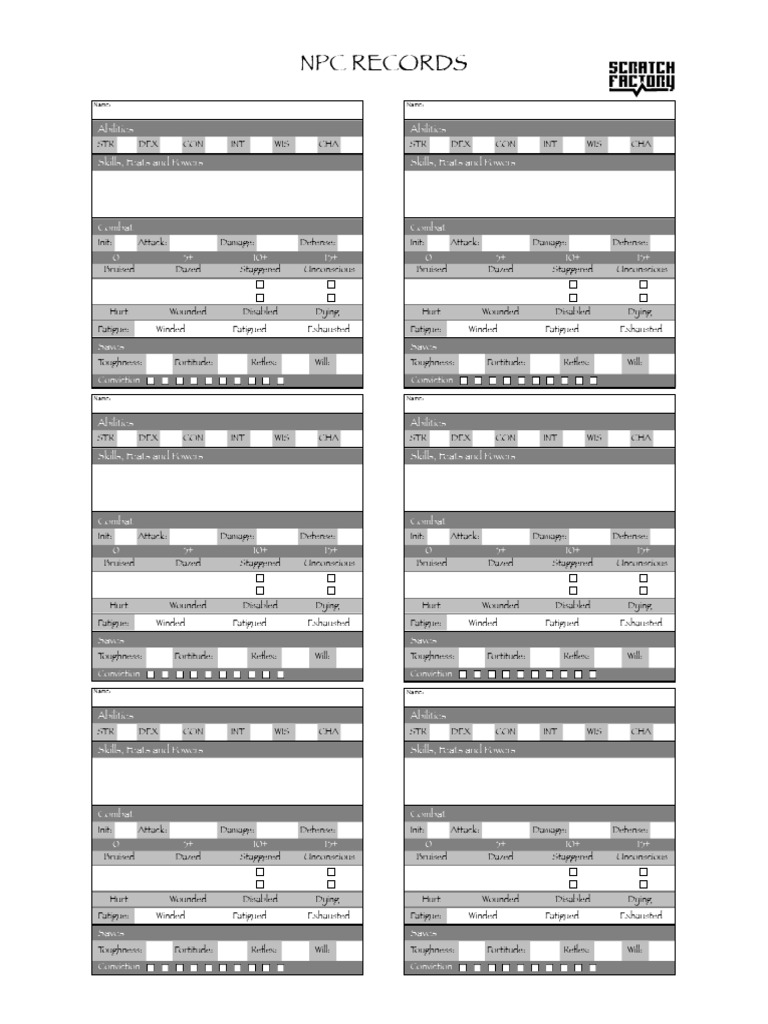 True 20 NPCRecords | PDF