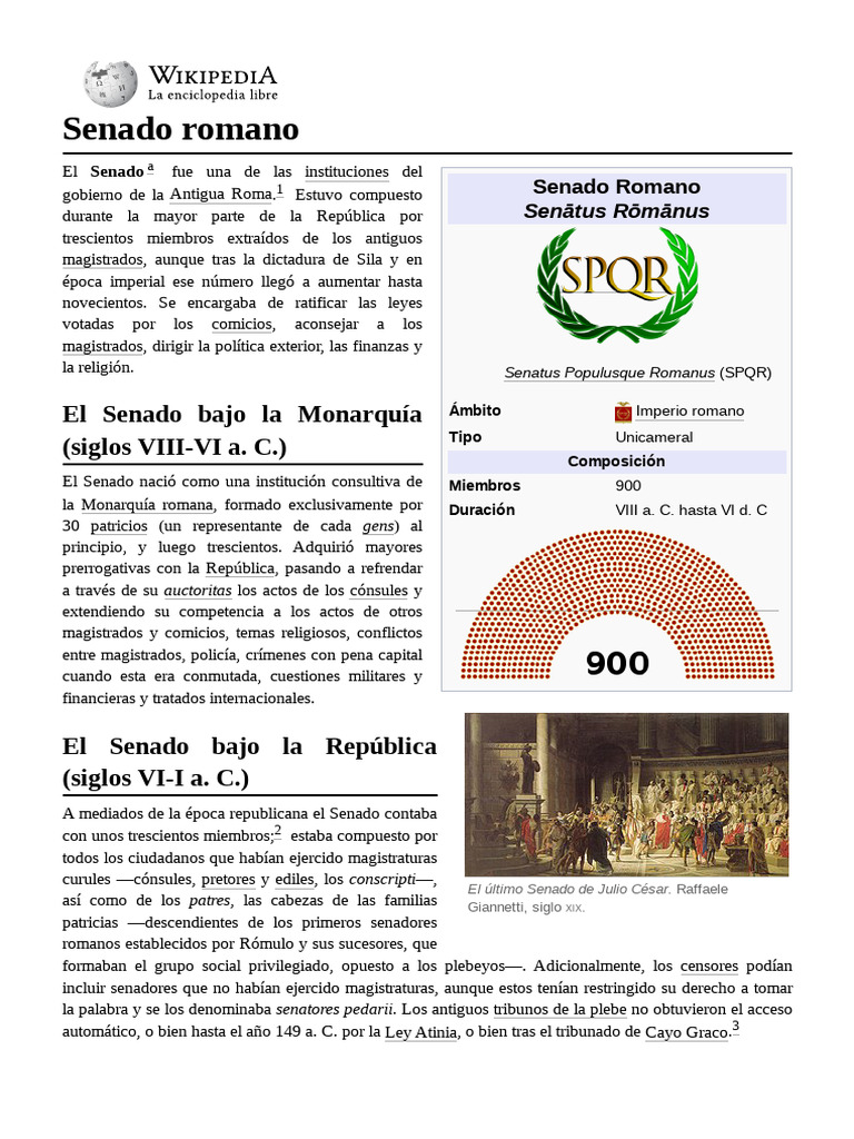 Senado Romano | PDF | Europa antigua | Gobierno romano antiguo
