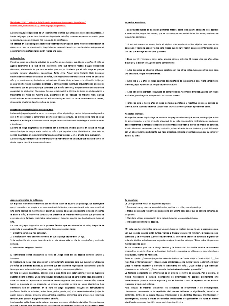 5 Tecnicas Proyectivas Ludicas..Docx - Documentos de Google | PDF