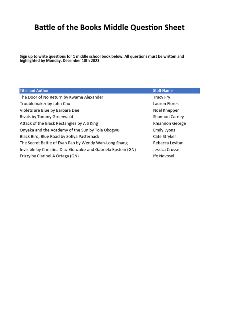 2024 Middle School Practice Questions | PDF