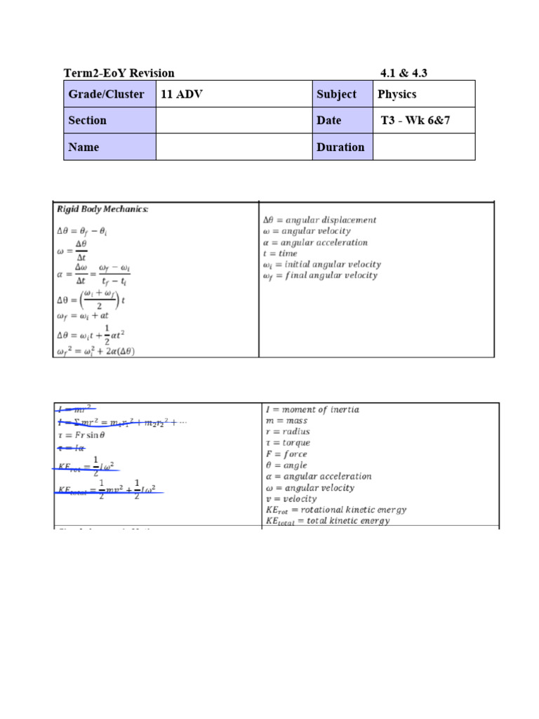 Term2 Revision (EoY) 11ADV | PDF