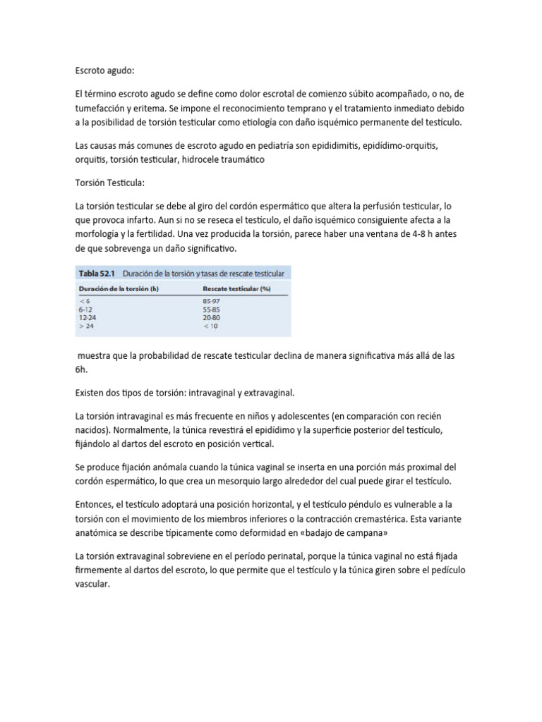 Escroto Agudo: Diagnóstico y Tratamiento | PDF | Especialidades Medicas ...