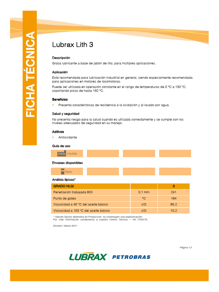 Lubrax Lith 3 | PDF | Tecnología