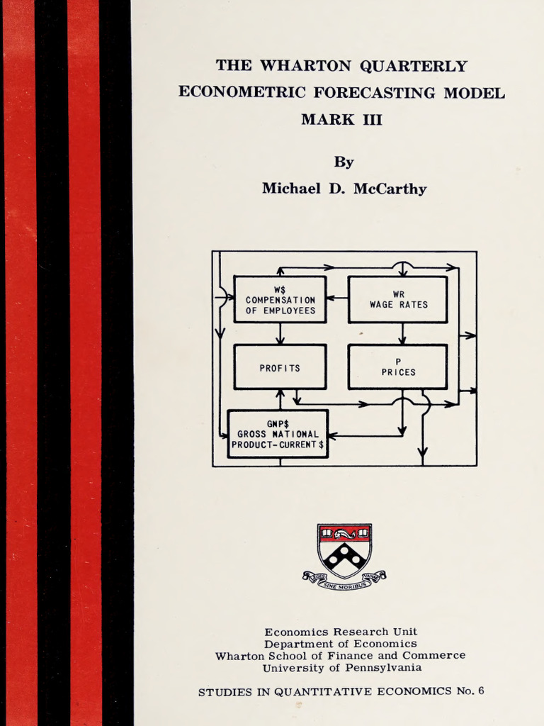 The Wharton Quarterly Econometric Forecasting Model Mark Iii | PDF | Macroeconomics | Labour ...