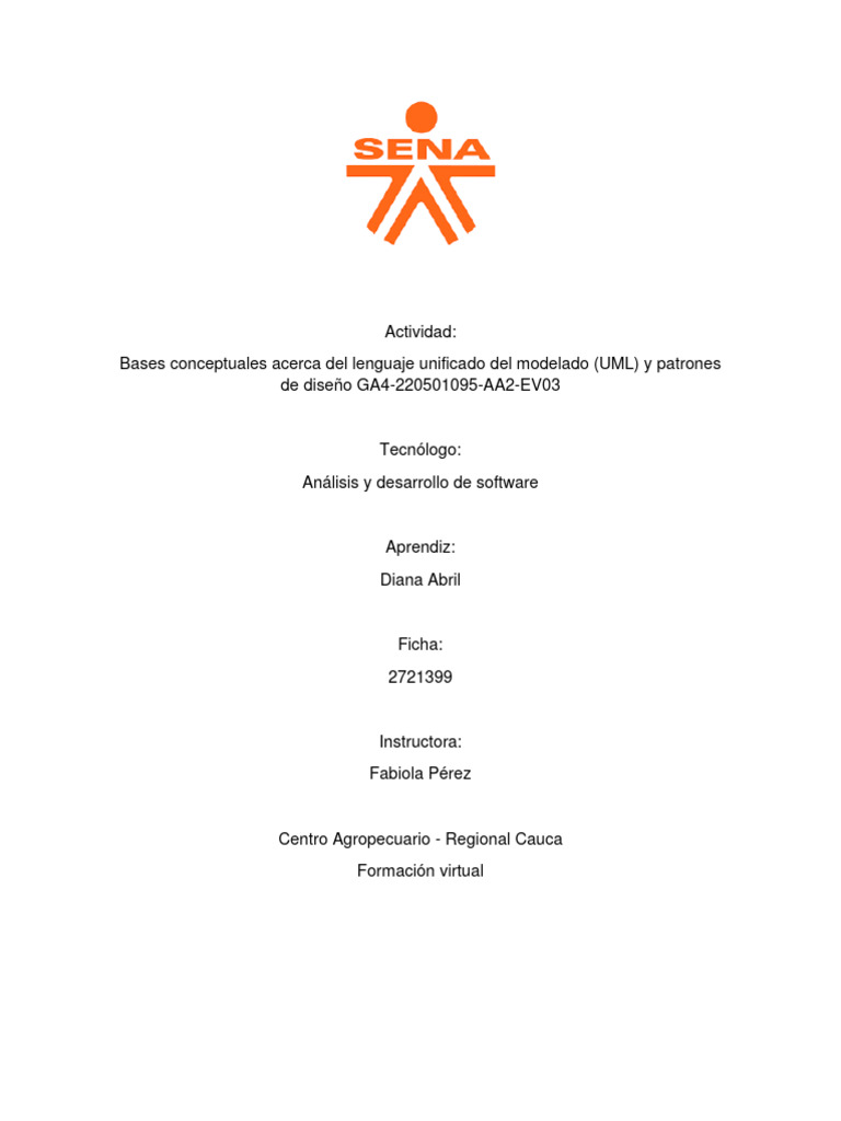 Diagrama de Clases de Proyecto de Software GA4-220501095-AA2-EV04 | PDF | Lenguaje de modelado ...