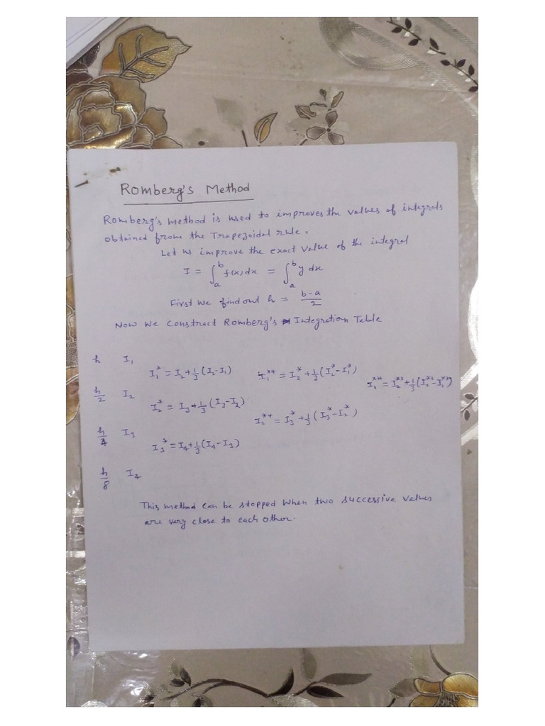 Rombergs Method and Integration With Unequal Segment | PDF