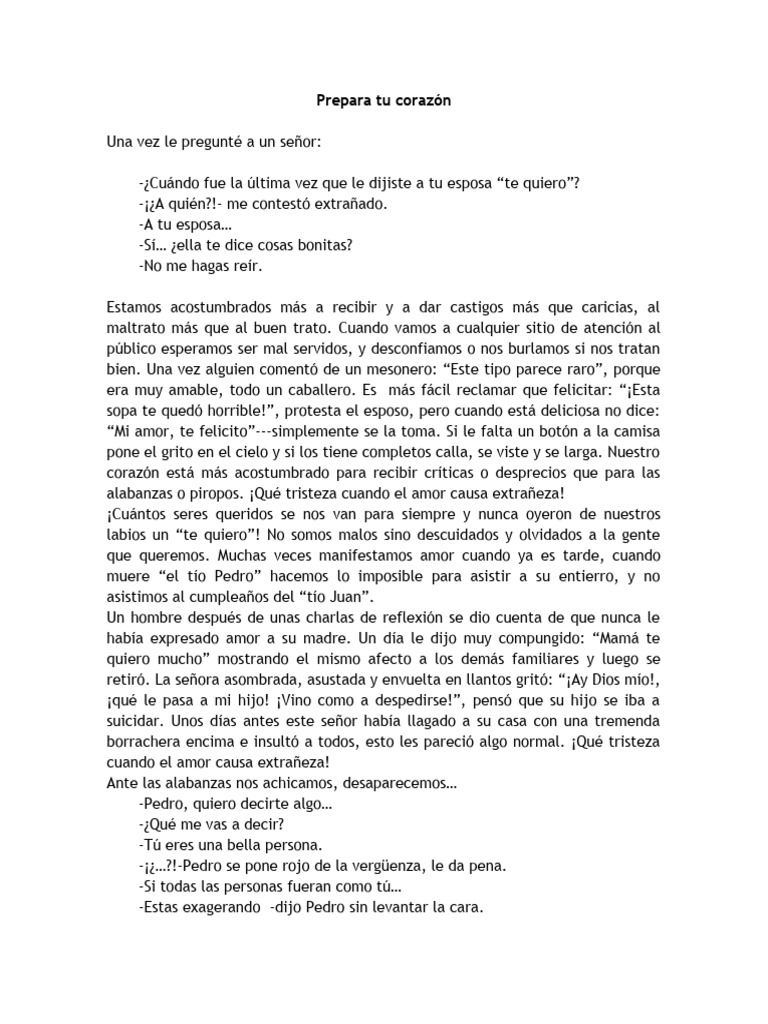 Prepara Tu Corazón | PDF | Amor Prepara Tu Corazón | PDF | Amor