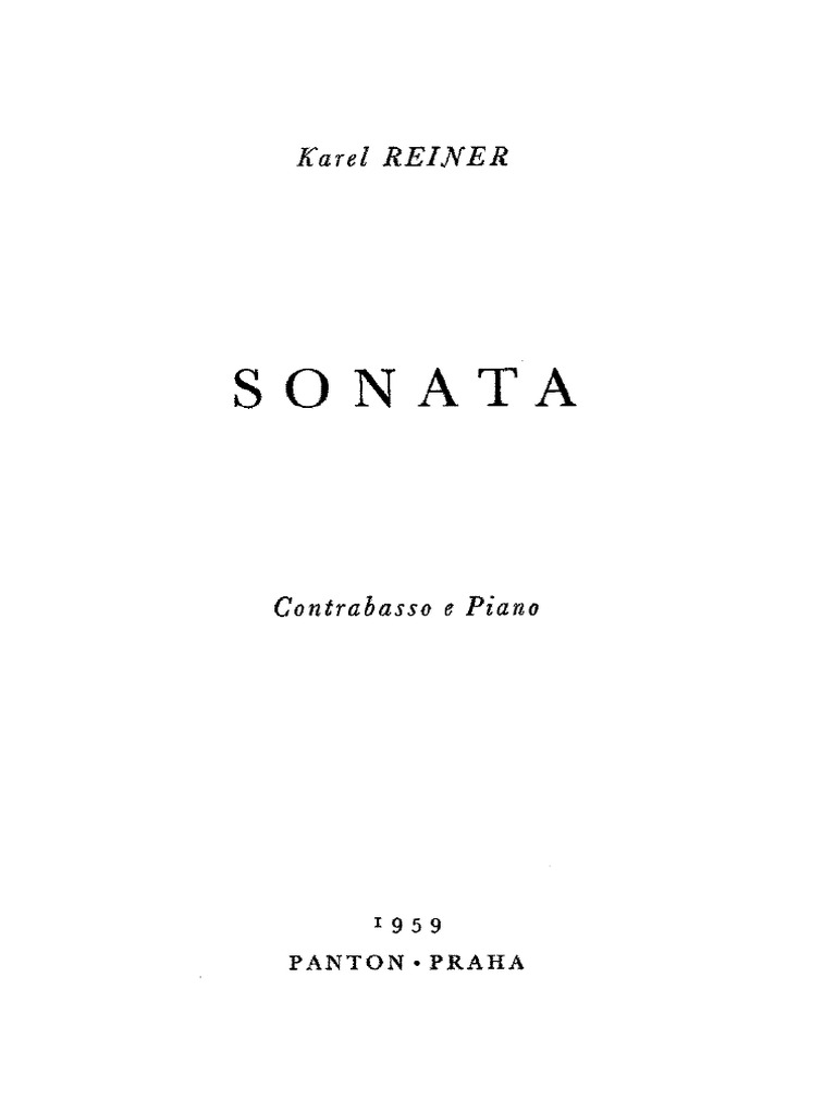 Reiner - Piano - Sonata For Double Bass - Compressed | PDF