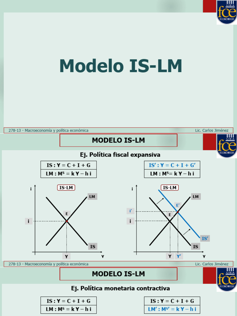 UBA FCE - Modelo IS-LM - Resumen y Ejercicio | PDF | Macroeconómica ...