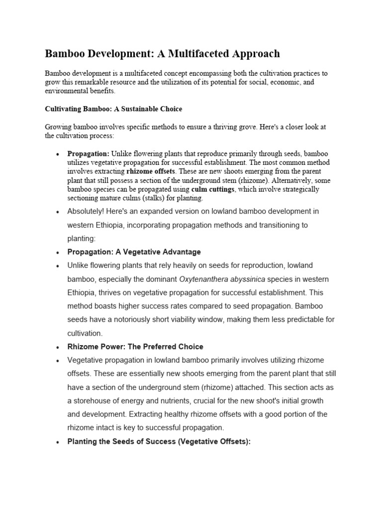 Bamboo Development | PDF | Bamboo | Soil