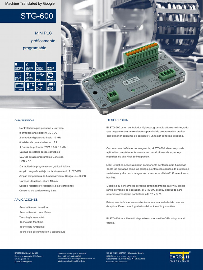 PLC Programable SGT 600 | PDF | Controlador lógico programable ...