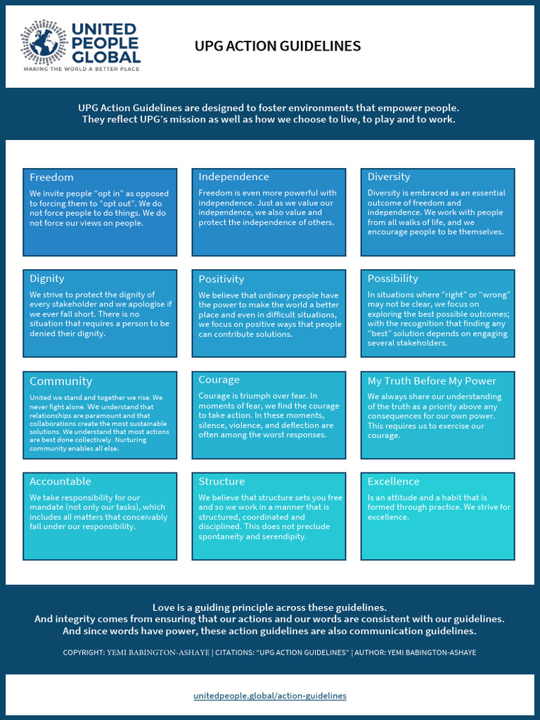 UPG Action Guidelines - Shared | PDF | Dignity | Social Psychology