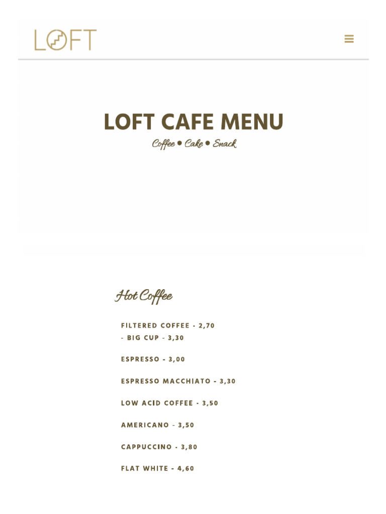Loft Menu | PDF