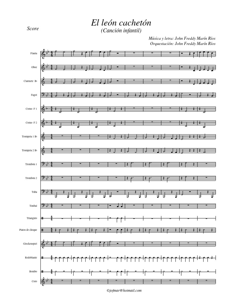 El Leon Cacheton Score Mus | PDF | Unidades de medida