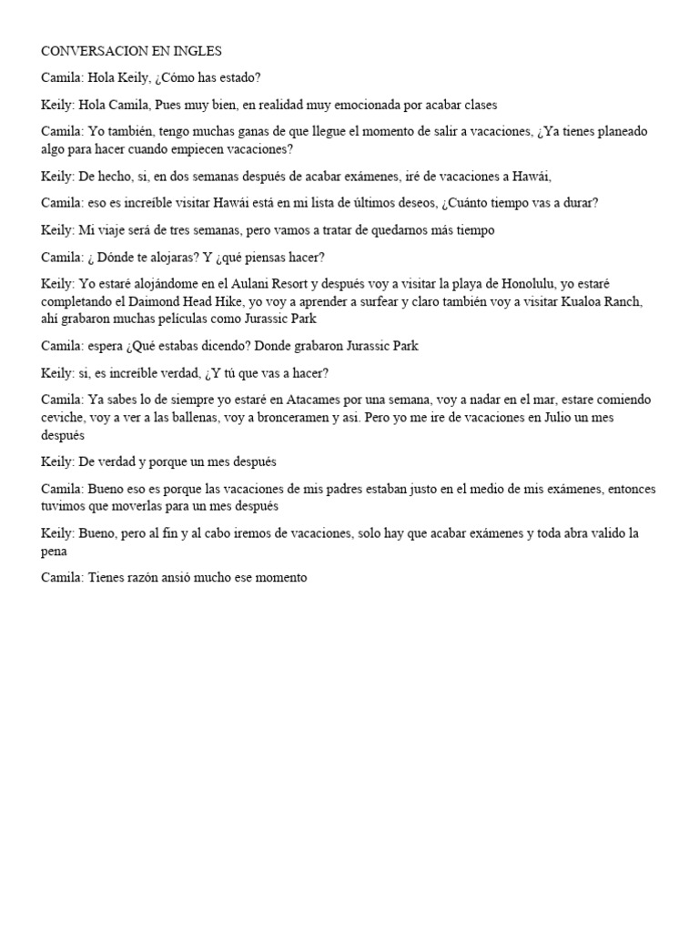 Conversacion en Ingles | PDF