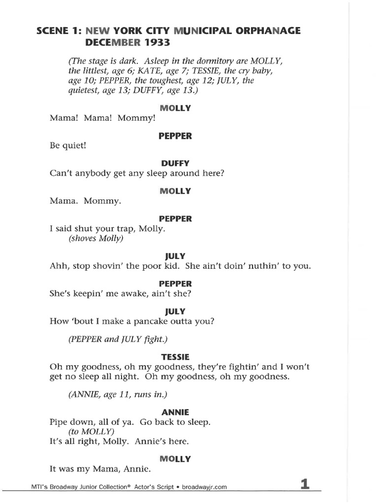 Annie Script YSBD | PDF