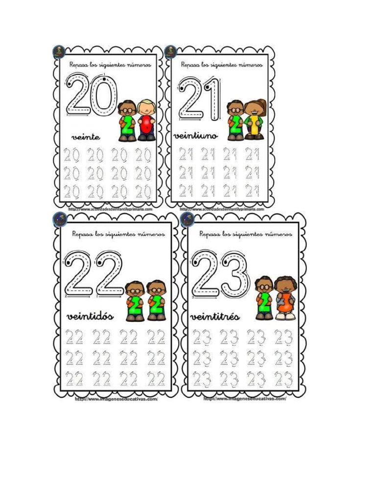 Numeros Del 20 Al 030 | PDF