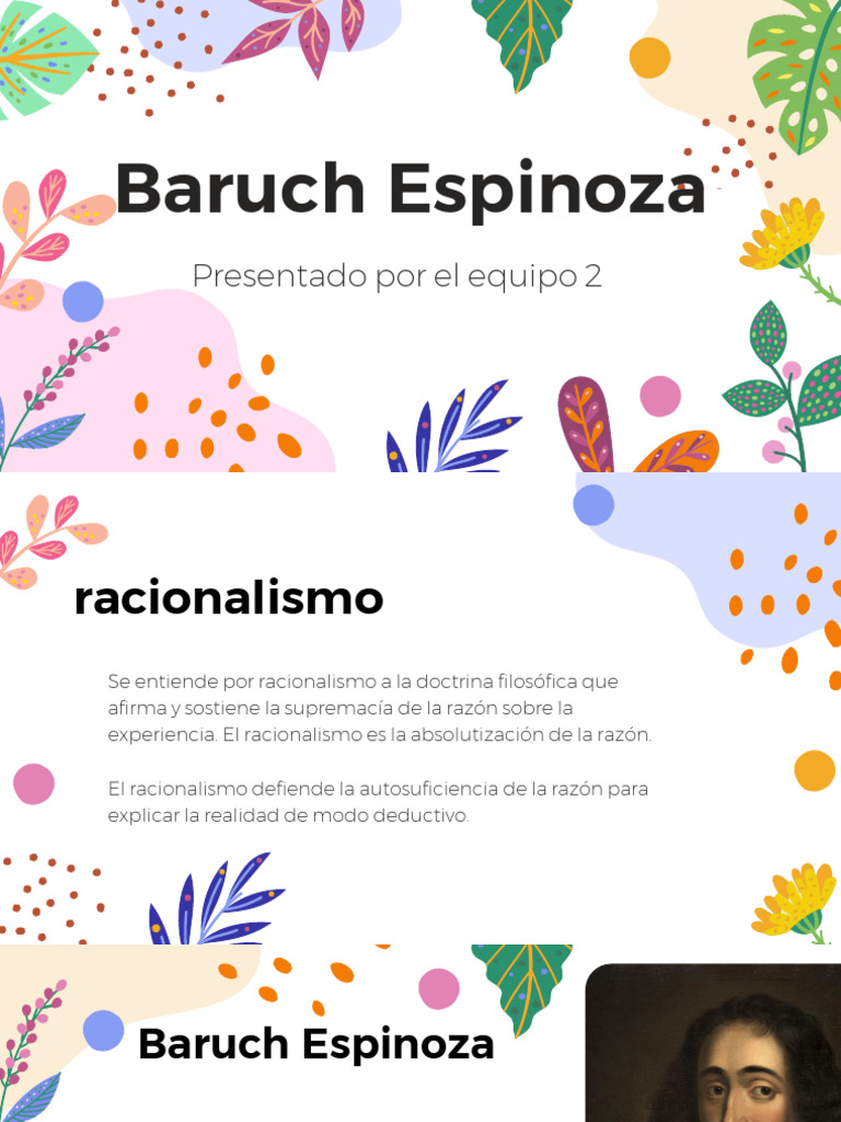 Baruch Espinoza y el Racionalismo | PDF | Baruch Spinoza | Panteísmo