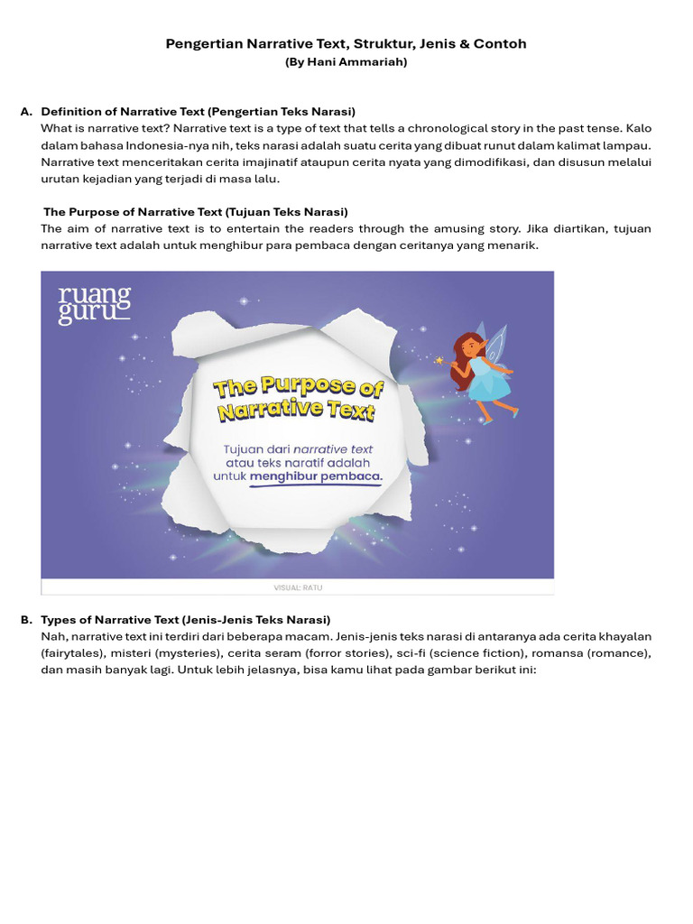 Narrative Text | PDF | Seni & Disiplin Bahasa