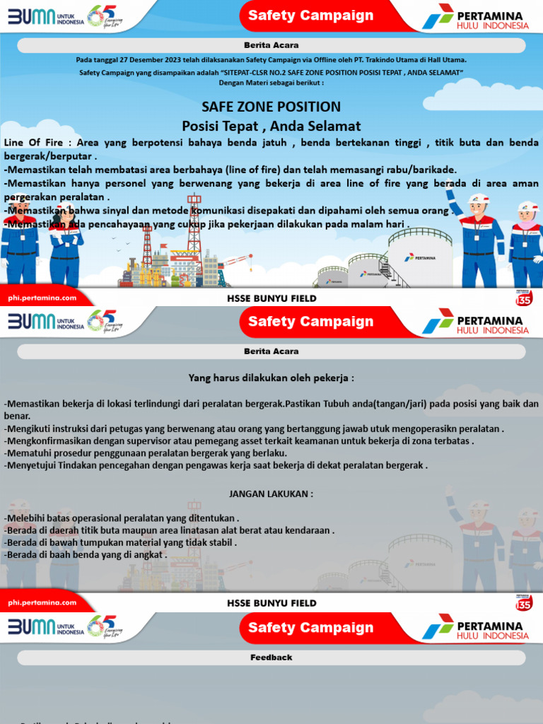 Safety Campaign: Safe Zone Position | PDF