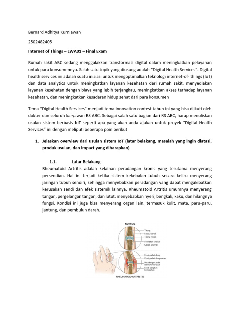 Bernard Adhitya Kurniawan - Internet of Things - Final Exam | PDF