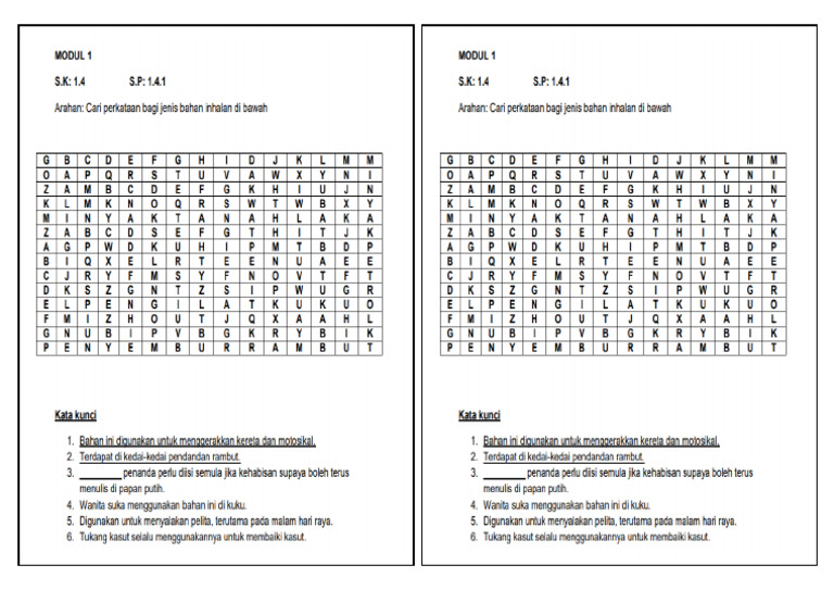 lembaran kerja pjpk tahun 5 | PDF