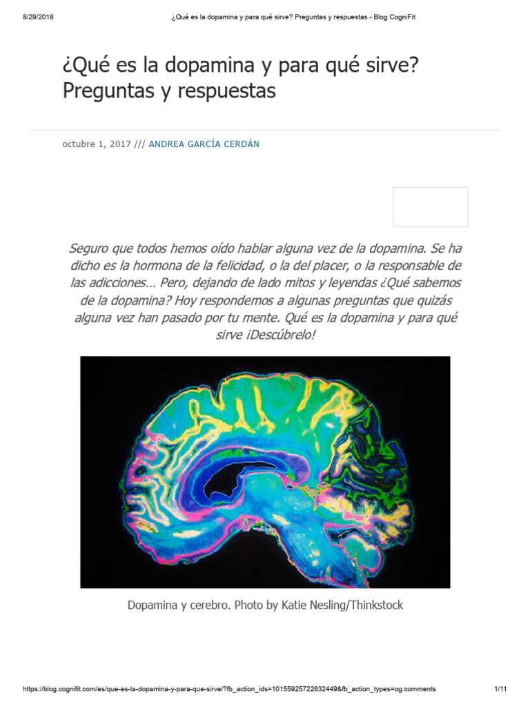 ¿Qué Es La Dopamina y para Qué Sirve | PDF | Dopamina | Curiosidad