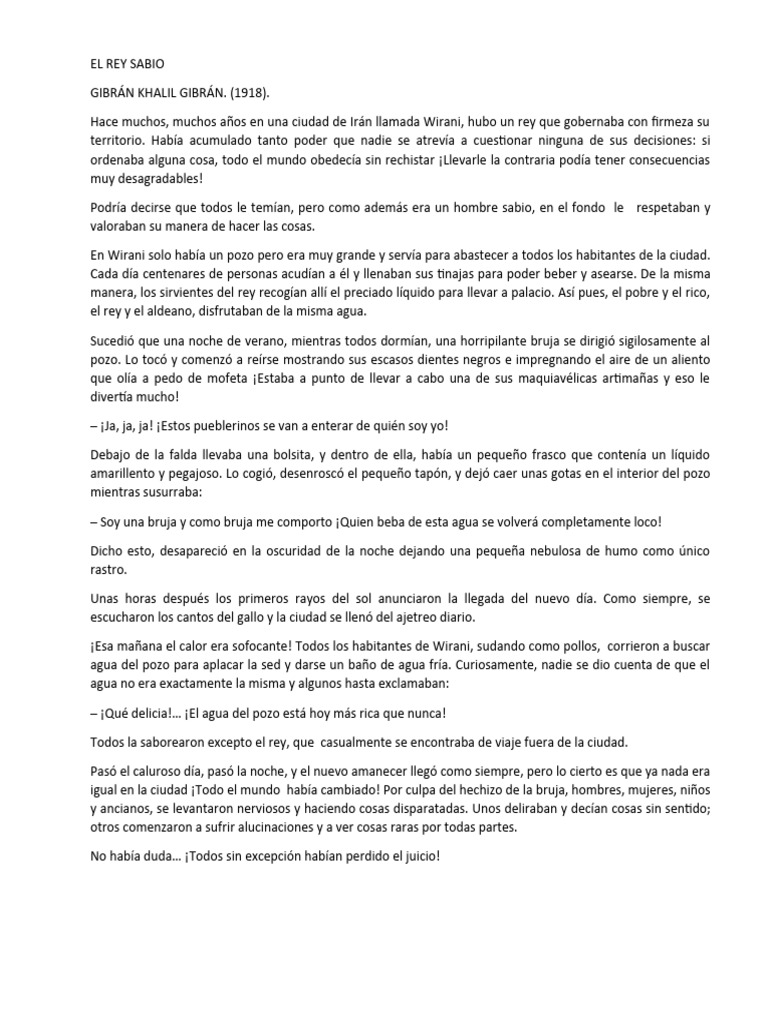 El Rey Sabio Gibran Khalil Gibran | PDF