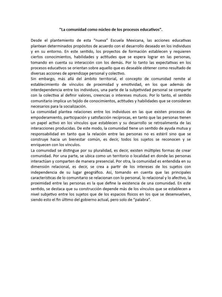 Gomez Alejandro Actividad1 Ensayo Comunidad | PDF | Comunidad ...