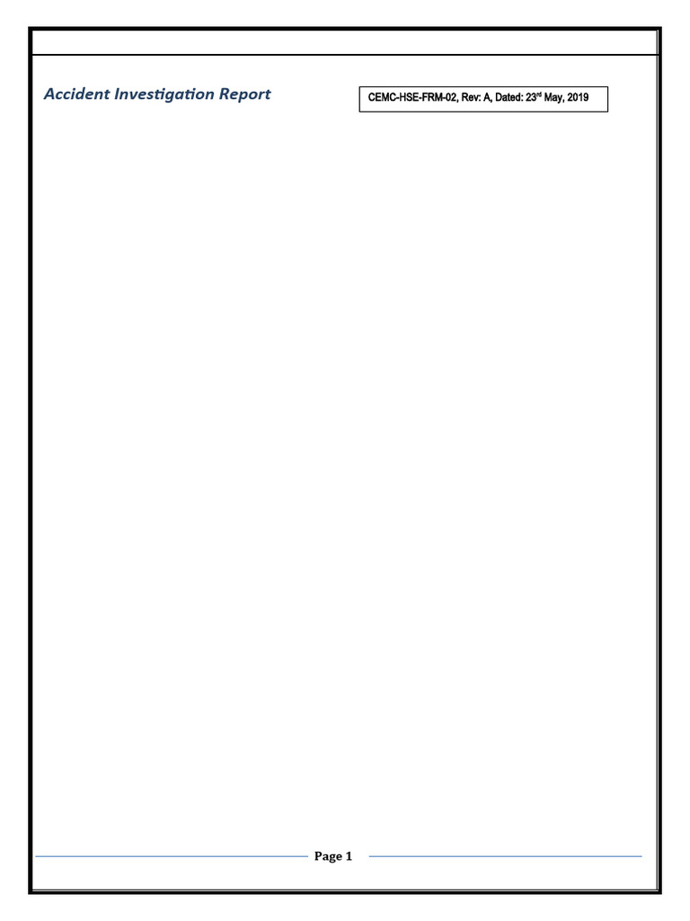 Accident Investigation Report | PDF | Safety | Risk