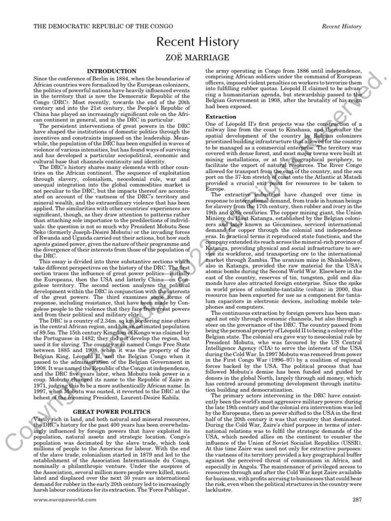Great Power Influence in DRC History | PDF | Democratic Republic Of The ...