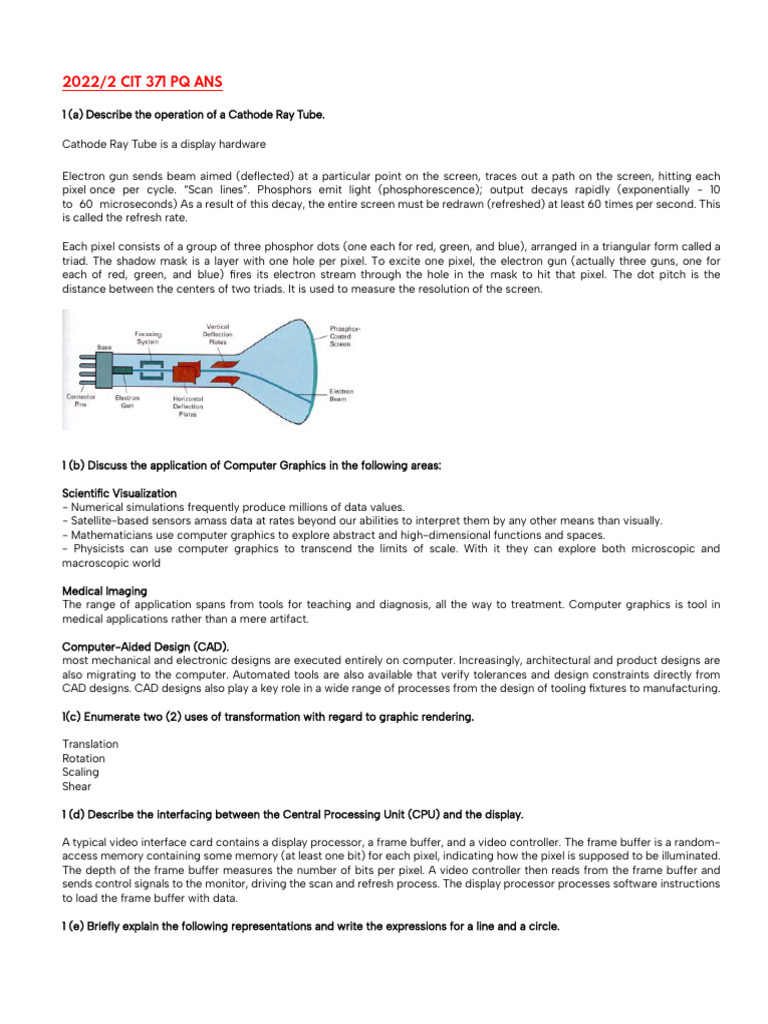 Overview of Computer Graphics Concepts | PDF | Liquid Crystal Display ...