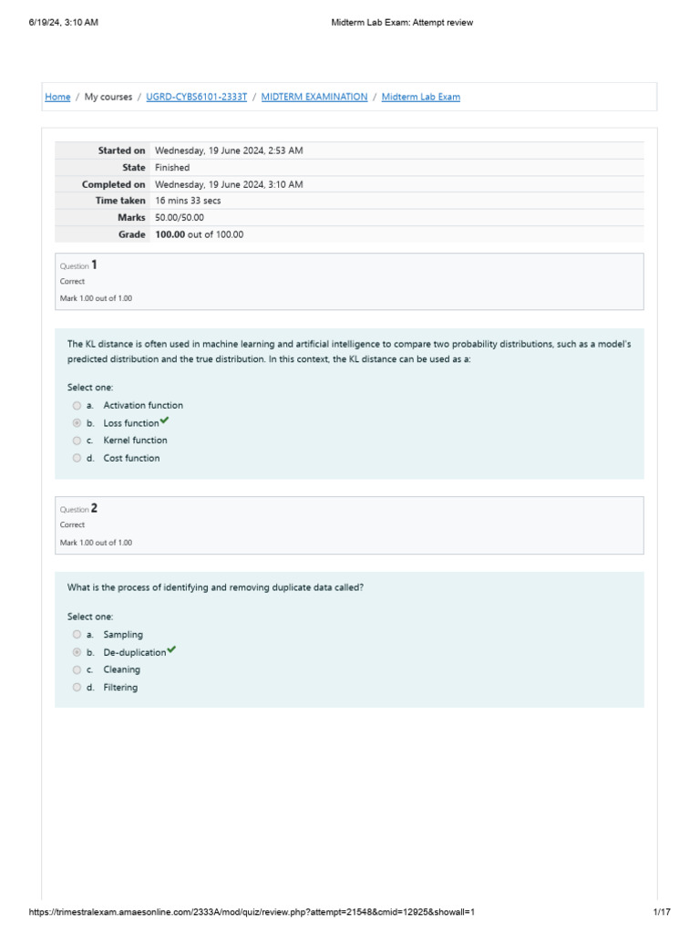 AI FUND Midterm Lab Exam - 100 - 100 | PDF | Cluster Analysis | Machine ...