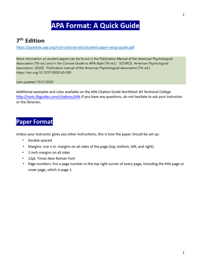 APA-Citation-Handout for our studnets Intro | Download Free PDF | Apa Style