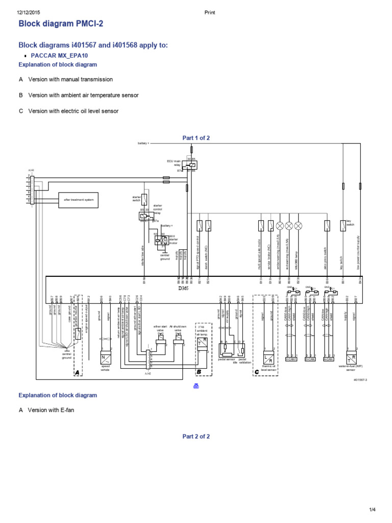 Block Diagram Pmci-2 Paccar MX 2010 | PDF | Rotating Machines | Vehicle ...