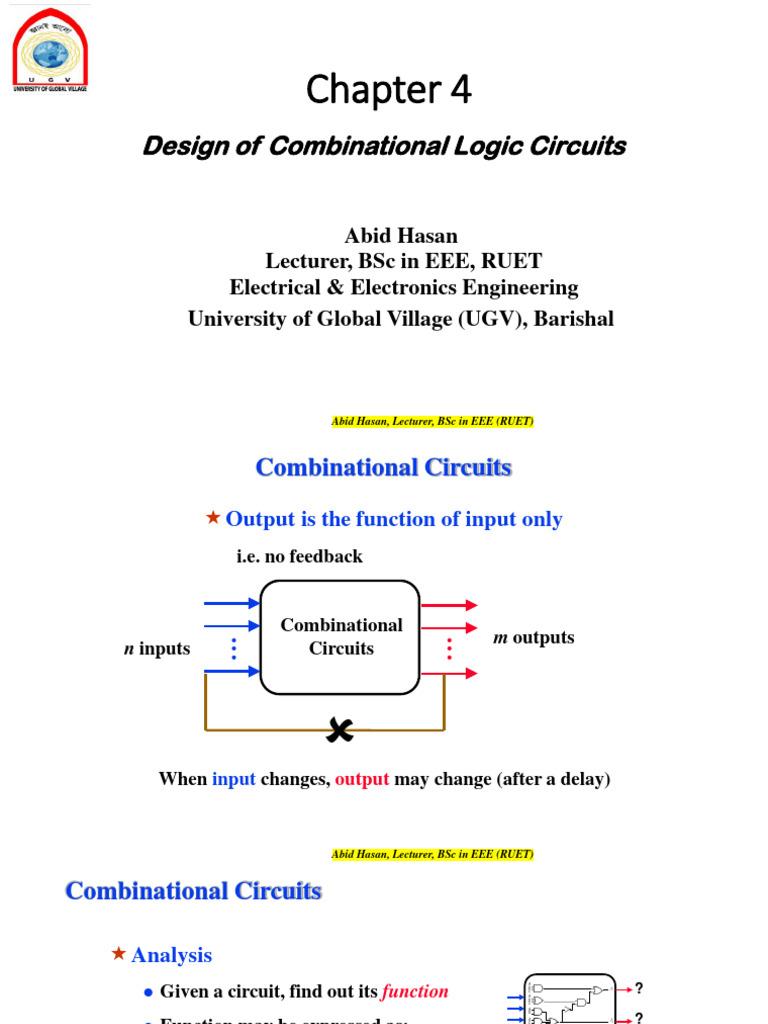 4 Design of Combinational Circuits - 240603 - 113005 | PDF | Digital ...