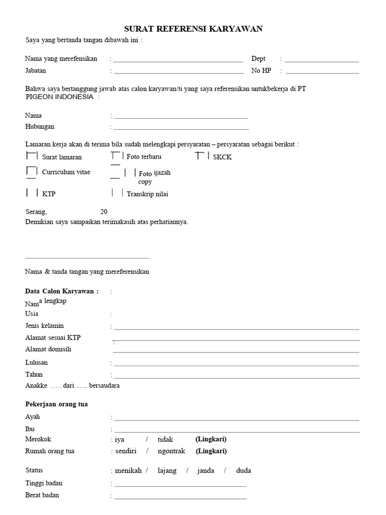 Form Referensi New | PDF