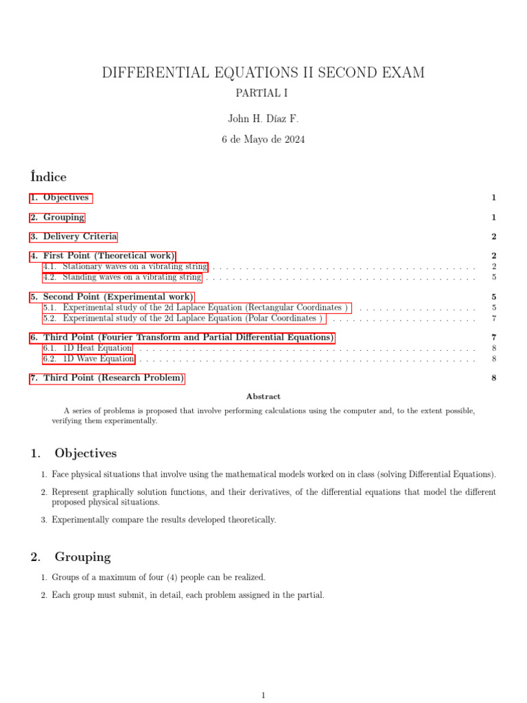 Differential Equationa II Second Partial | PDF | Waves | Differential ...