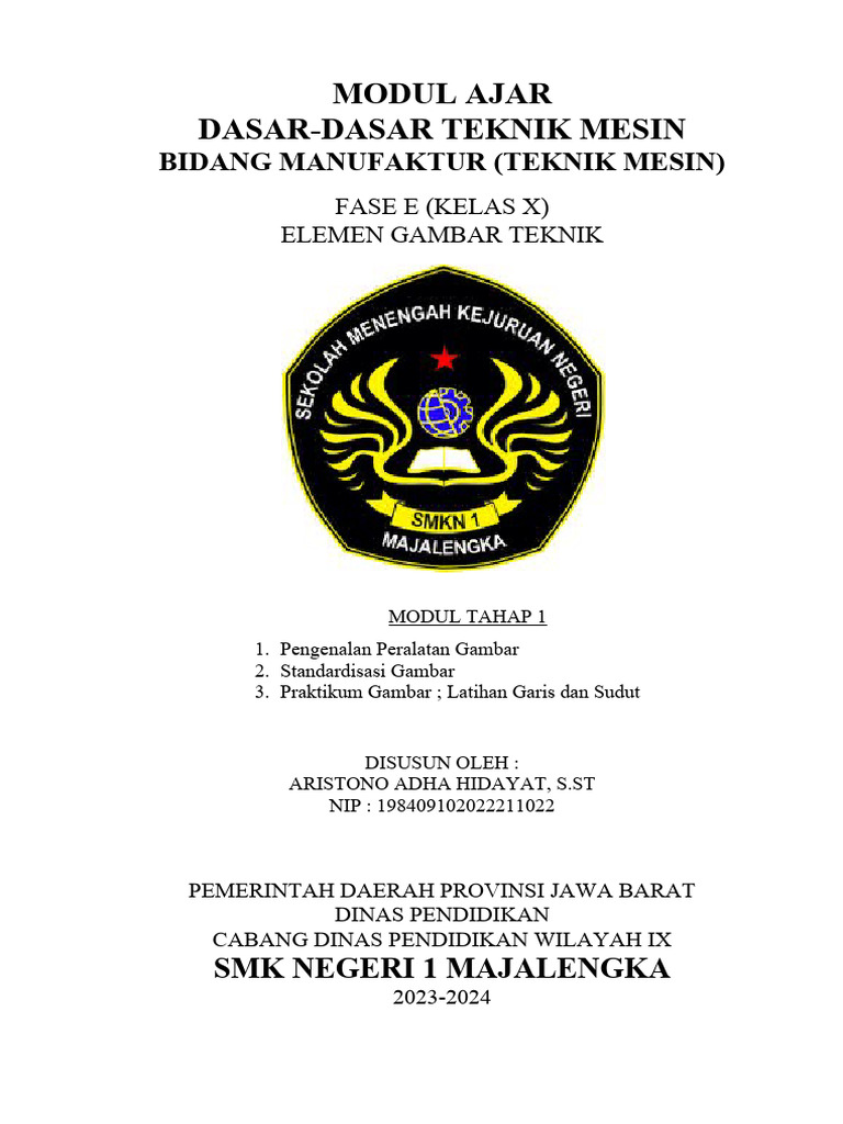 Modul Dasar Gambar Teknik Mesin | PDF