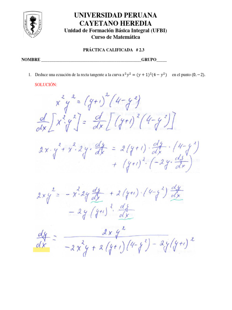 PC2.3 - Solucion | PDF | Derivado | Aceleración