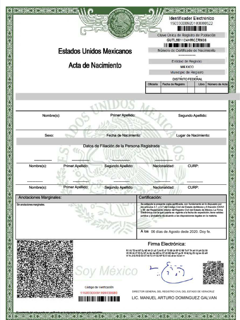 PDF Acta de Nacimiento Editable en Blanco - Compress | PDF | Autenticación | Vigilancia