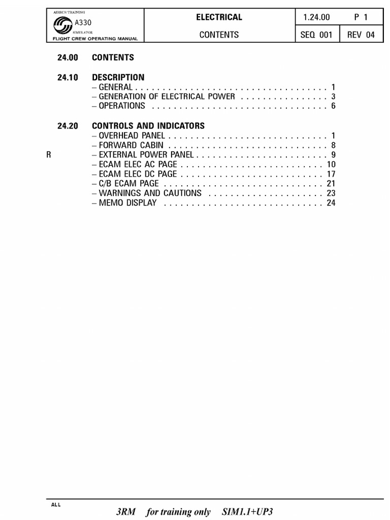 FCOM A330 - Electrical | PDF