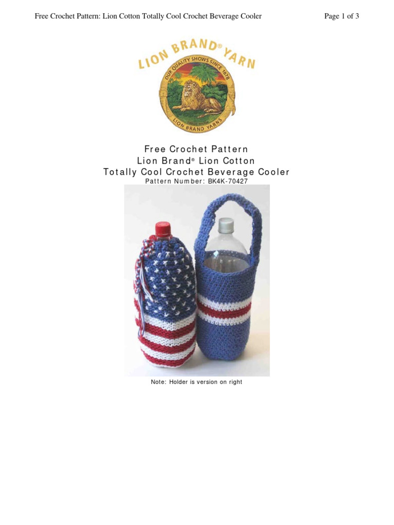Cool Crochet Beverage Cooler pattern | Download Free PDF | Crochet ...