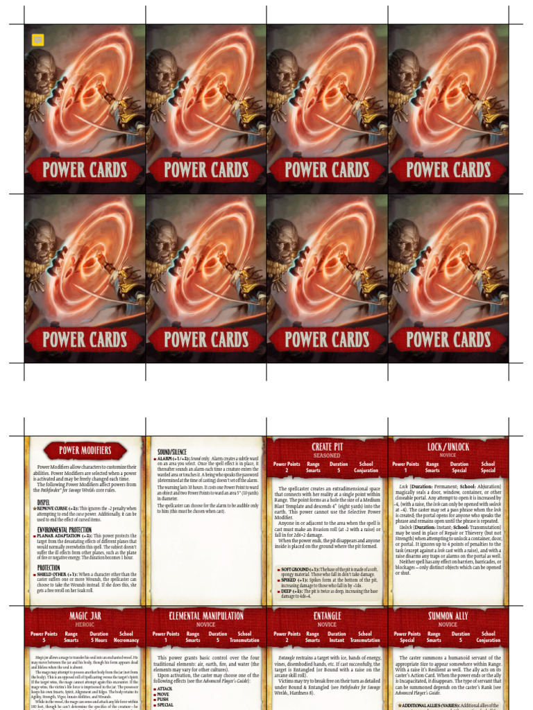 SWPF Advanced Power Cards Digital | PDF