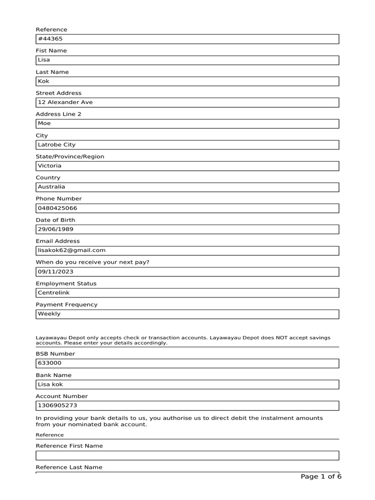 Layaway Depot Agreement #44365 | PDF | Debit Card | Payments