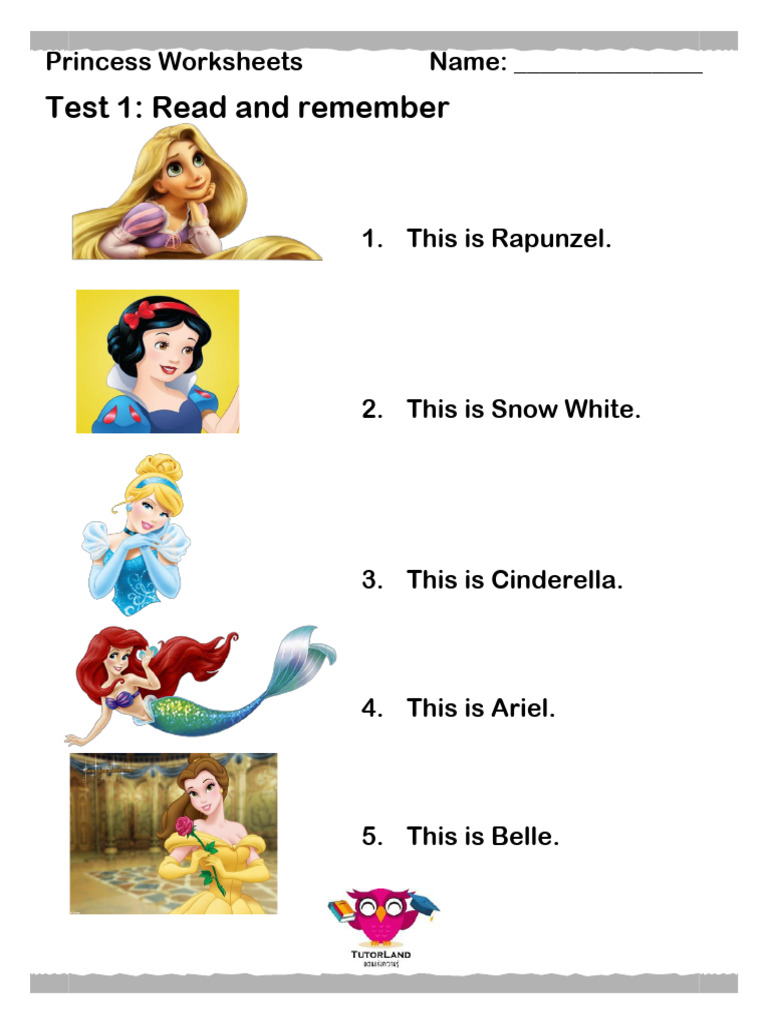 Princess Worksheets | PDF | Poetry
