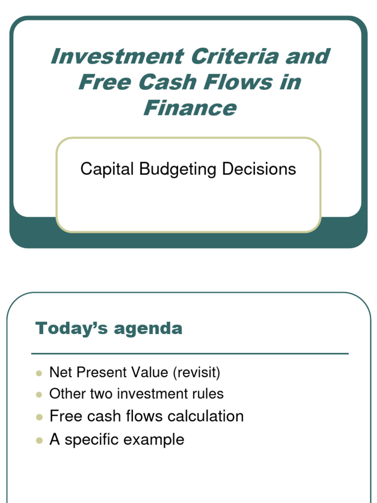 Lecture 2, Net Present Value and Other Investment Rules, April 2022 | PDF | Net Present Value ...