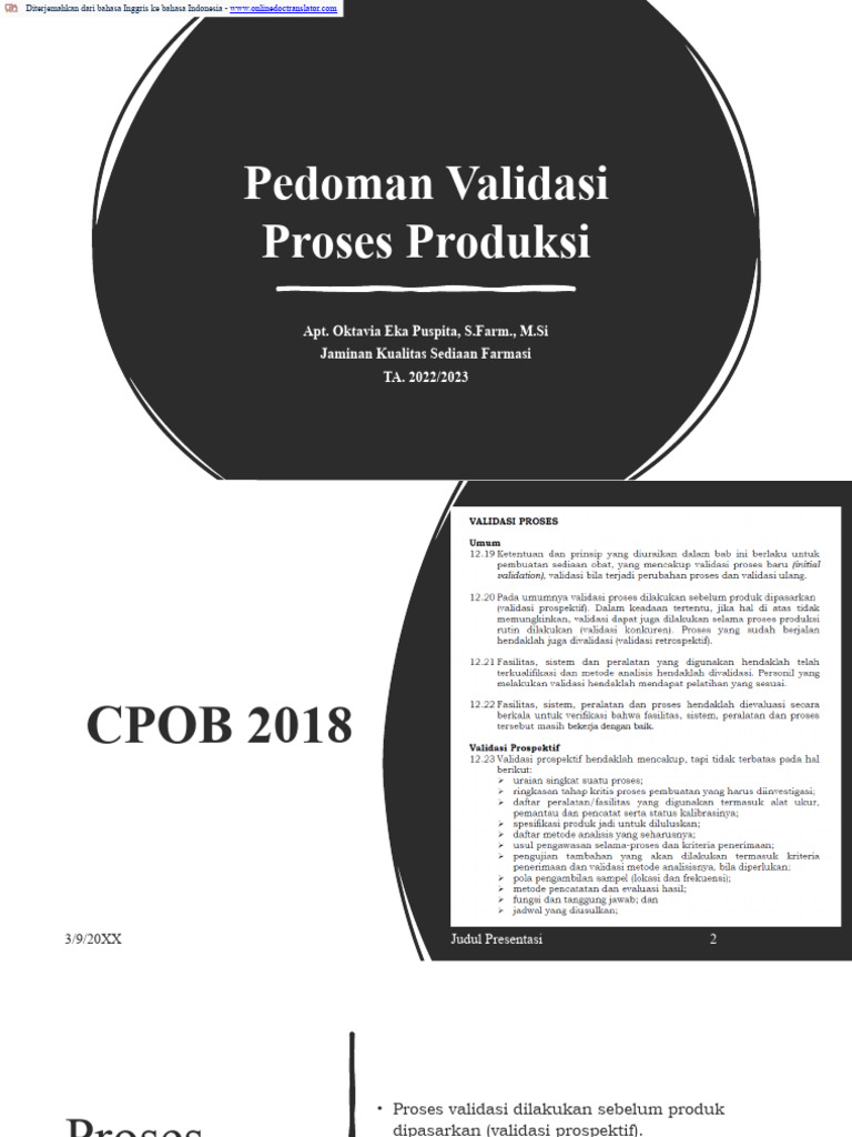 Pedoman Validasi Proses Produksi - En.id 2 | PDF | Bisnis | Komputer