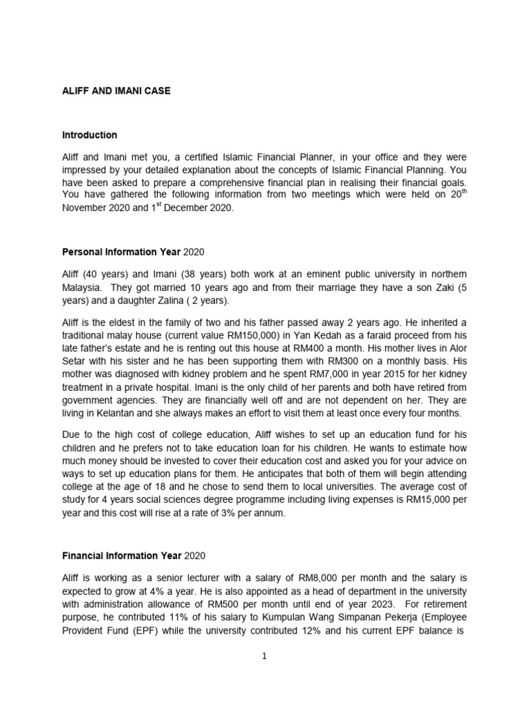 Case Alif Imani - 20% | PDF | Investing | Expense