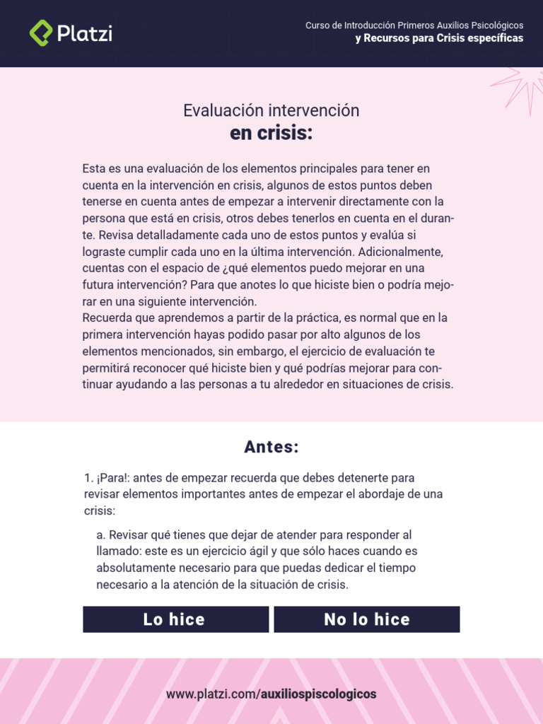 11 Evaluacion Intervencion Crisis | PDF | Las emociones | Sicología